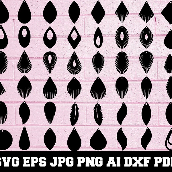 Teardrop Earrings Svg - Etsy