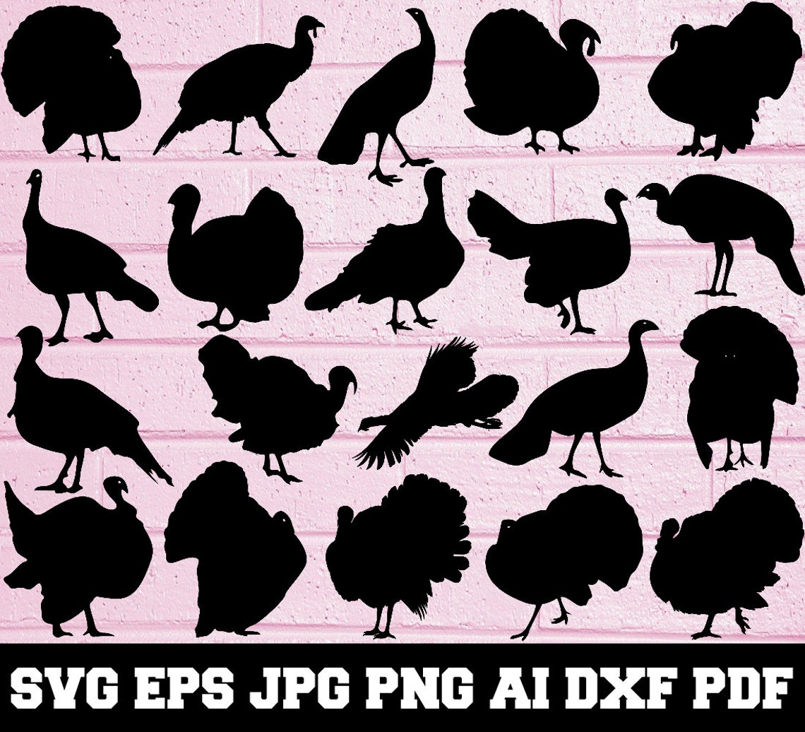 Turkey SVG Turkey Silhouette SVG Cut Files Turkey Bundle | Etsy