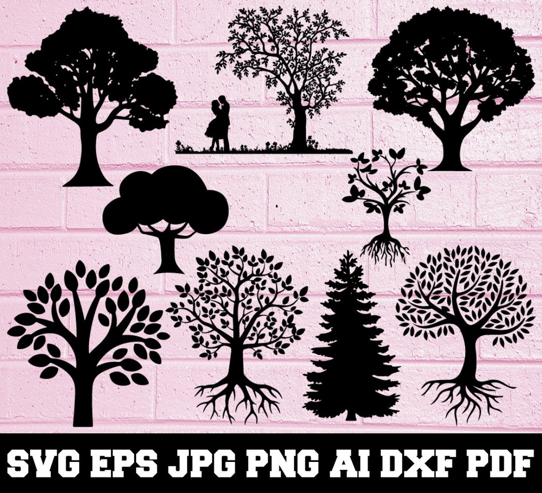 Tree SVG - Forest SVG - Tree Silhouette - SVG Cut Files - Tree Bundle ...