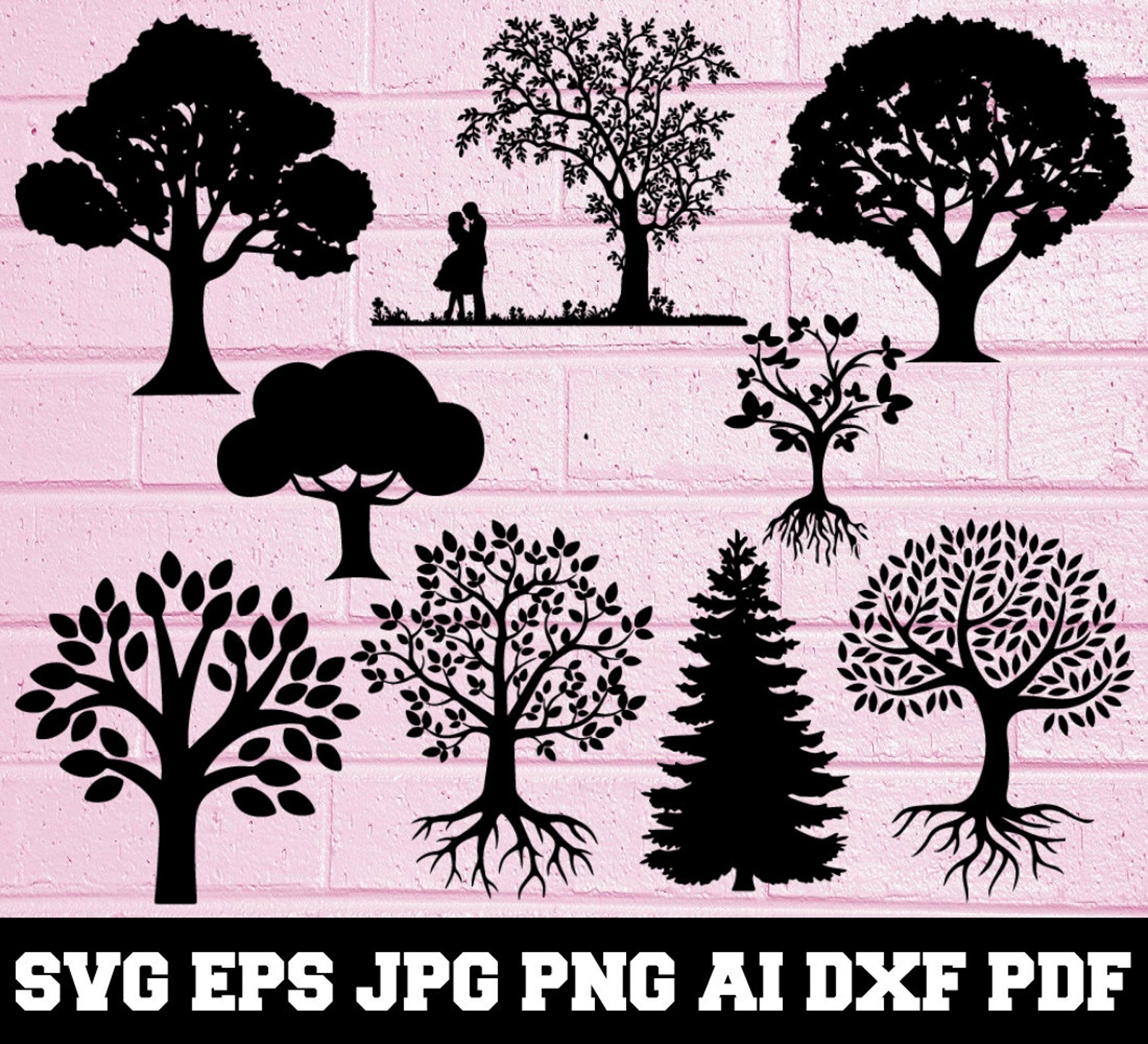 Tree SVG Forest SVG Tree Silhouette SVG Cut Files Tree - Etsy