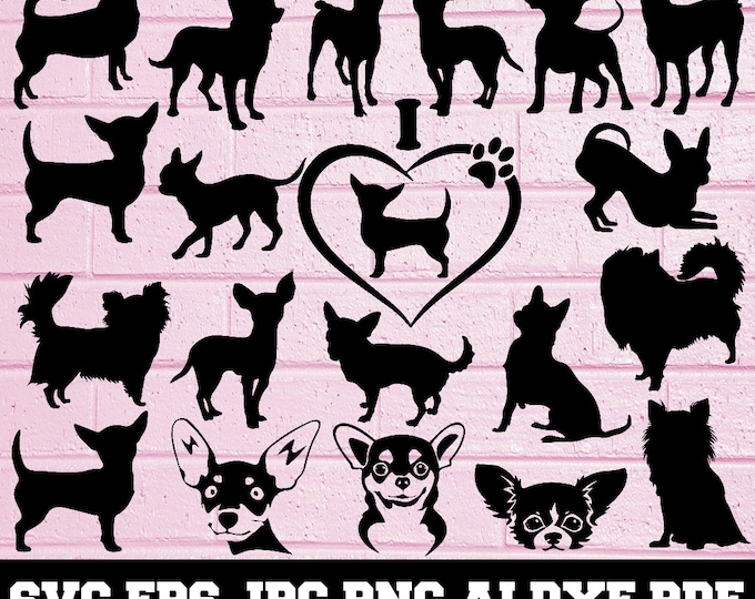 Chihuahua SVG Bundle Chihuahua Clip Art Chihuahua Designs - Etsy