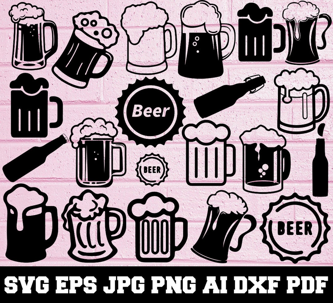 Beer Mug SVG - Beer Mug Silhouette - SVG Cut Files - Beer Mug Bundle ...