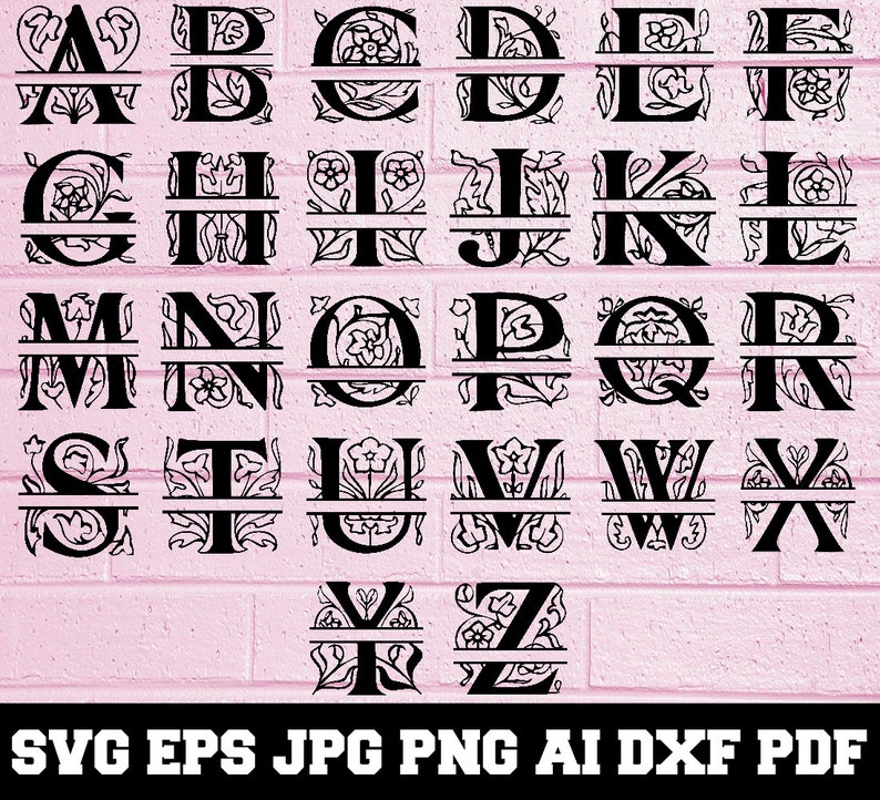 Split Font SVG Split Font Cut File Split Alphabet SVG - Etsy