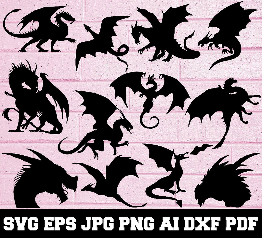 Dragon SVG - Dragon Silhouette - SVG Cut Files - Dragon Bundle SVG ...