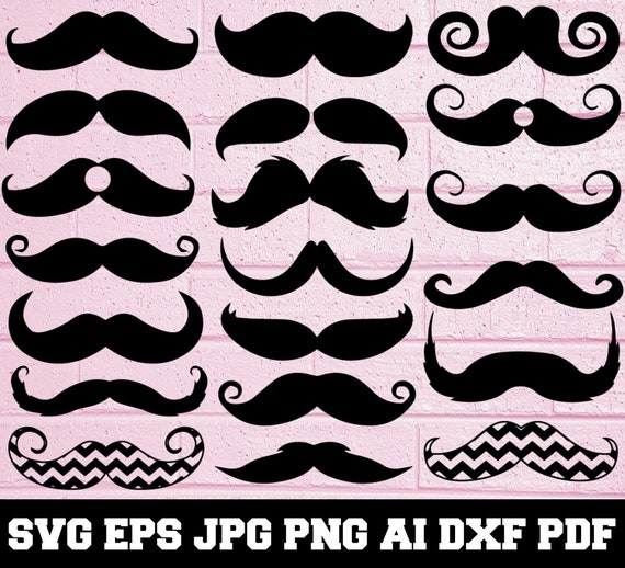 Craft Supplies & Tools Mustache Bundle Clipart SVG also in png eps and ...