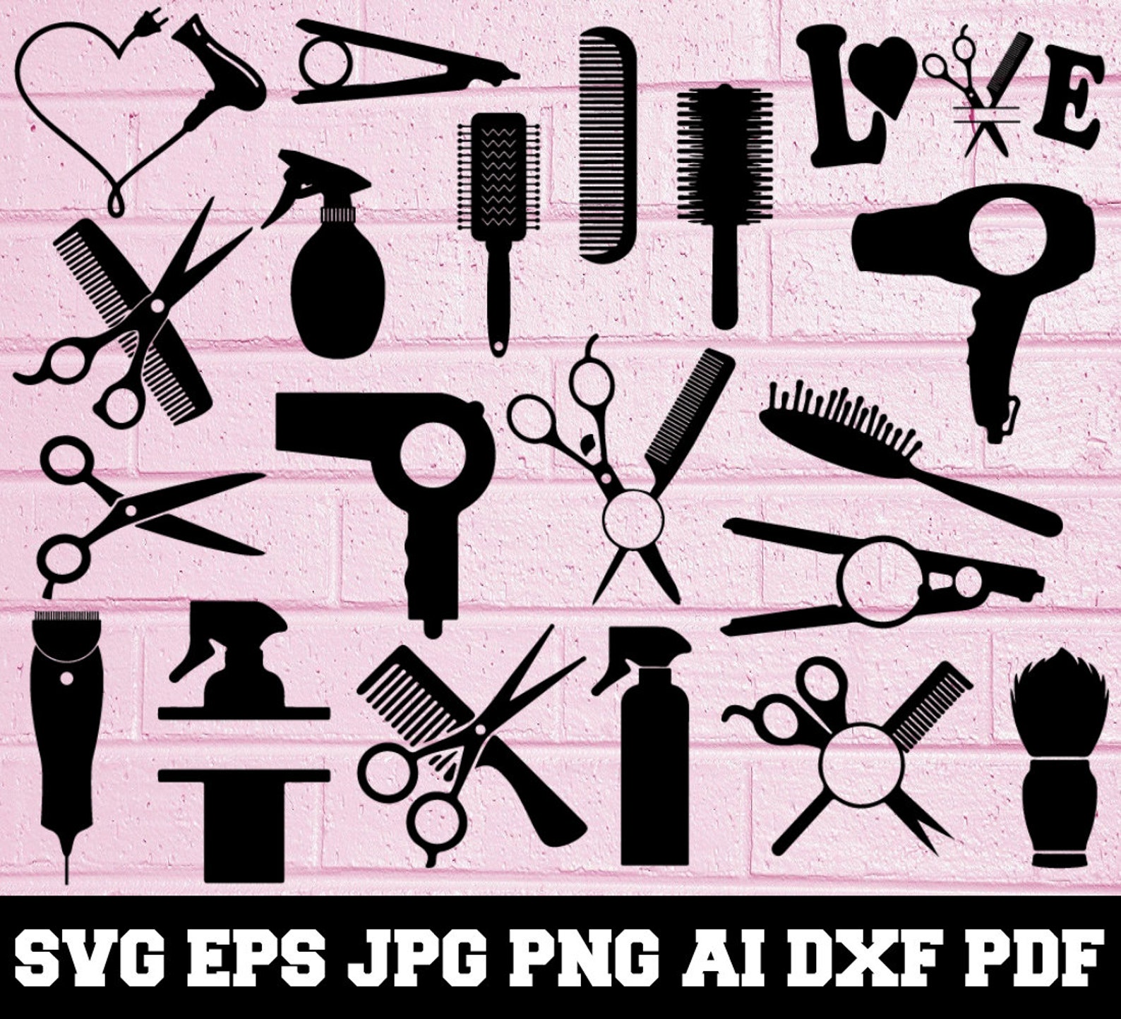 Kapper SVG Kapper Silhouet Kapper SVG Kappersbundel SVG | Etsy België