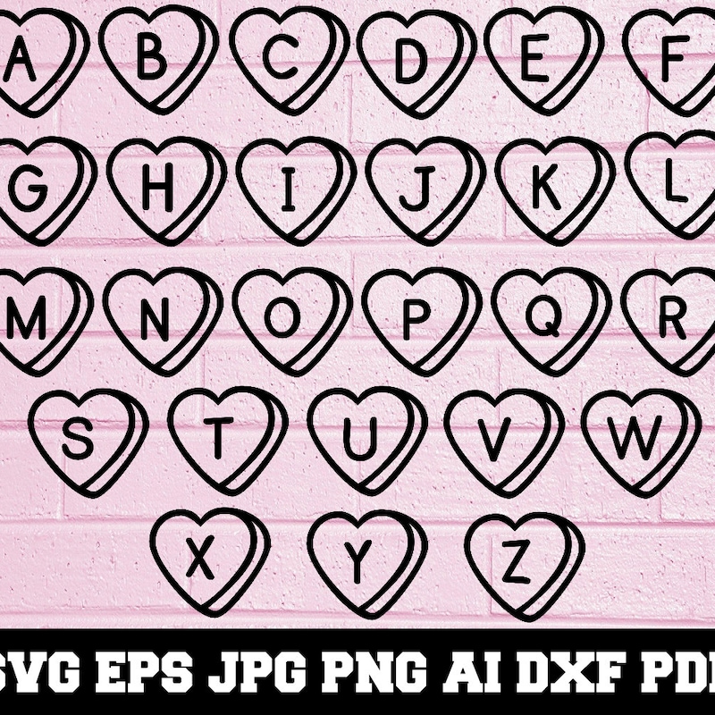 Heart Font Svg - Etsy