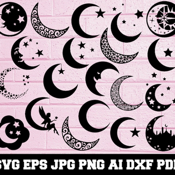 Moon Svg - Etsy