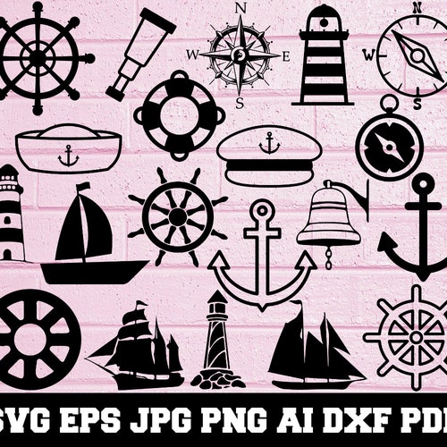 17 Nautical Marine Nautical SVG Bundle Nautical SVG | Etsy