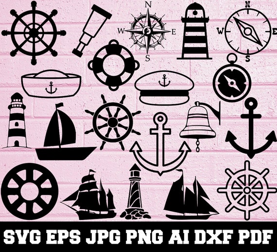 Nautical SVG Nautical Silhouette SVG Cut Files Nautical | Etsy