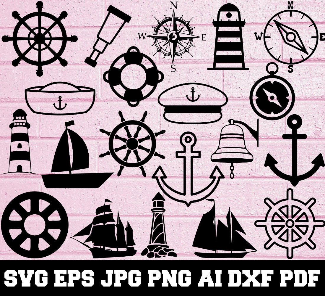Nautical SVG Nautical Silhouette SVG Cut Files Nautical - Etsy Australia