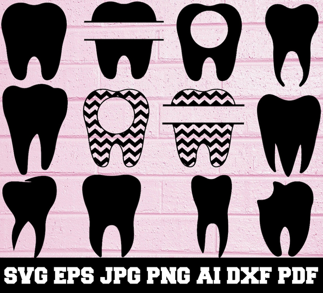 Teeth SVG - Tooth SVG - Teeth Silhouette - Svg Cut Files - Teeth Bundle ...