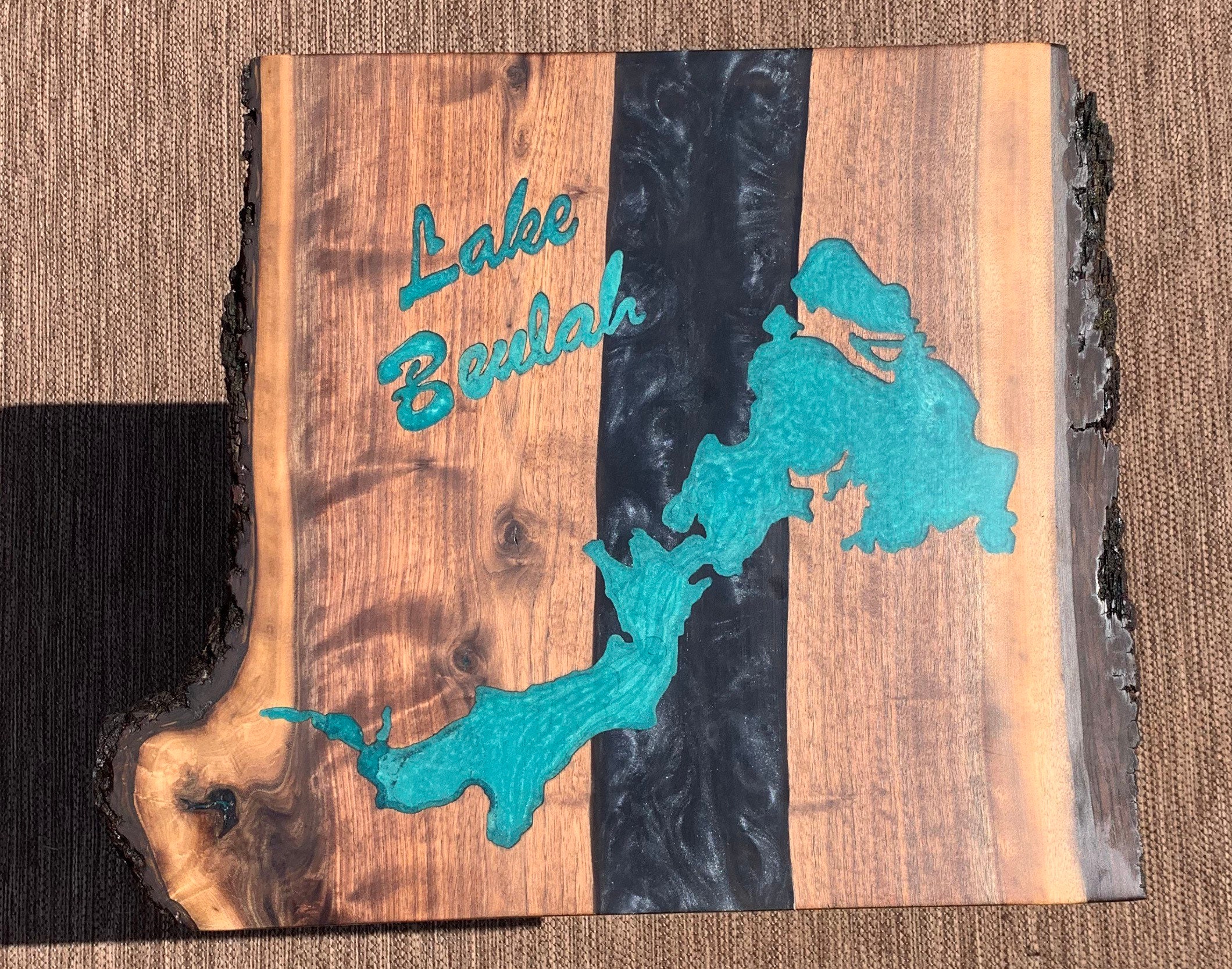 Customizable Lake Map Side Table, Personalized Gift, River Table,end ...