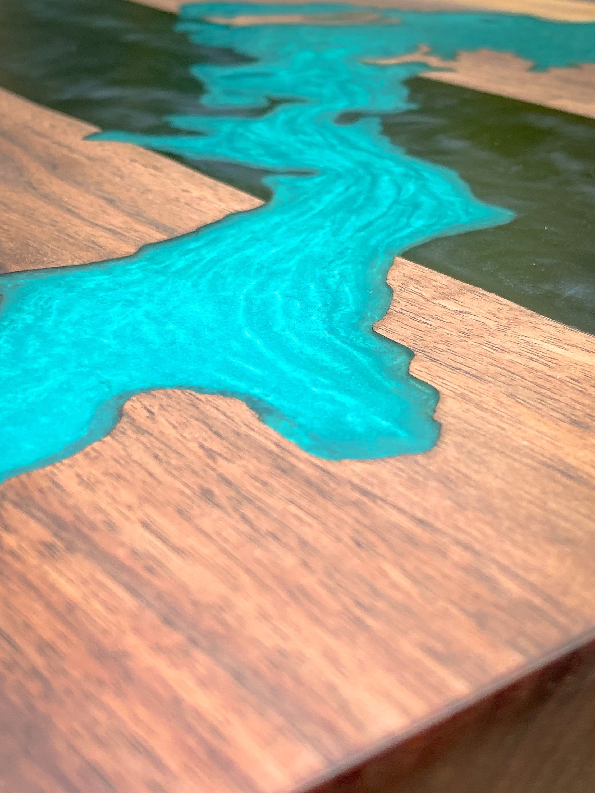 Customizable Lake Map Side Table, Personalized Gift, River Table,end ...