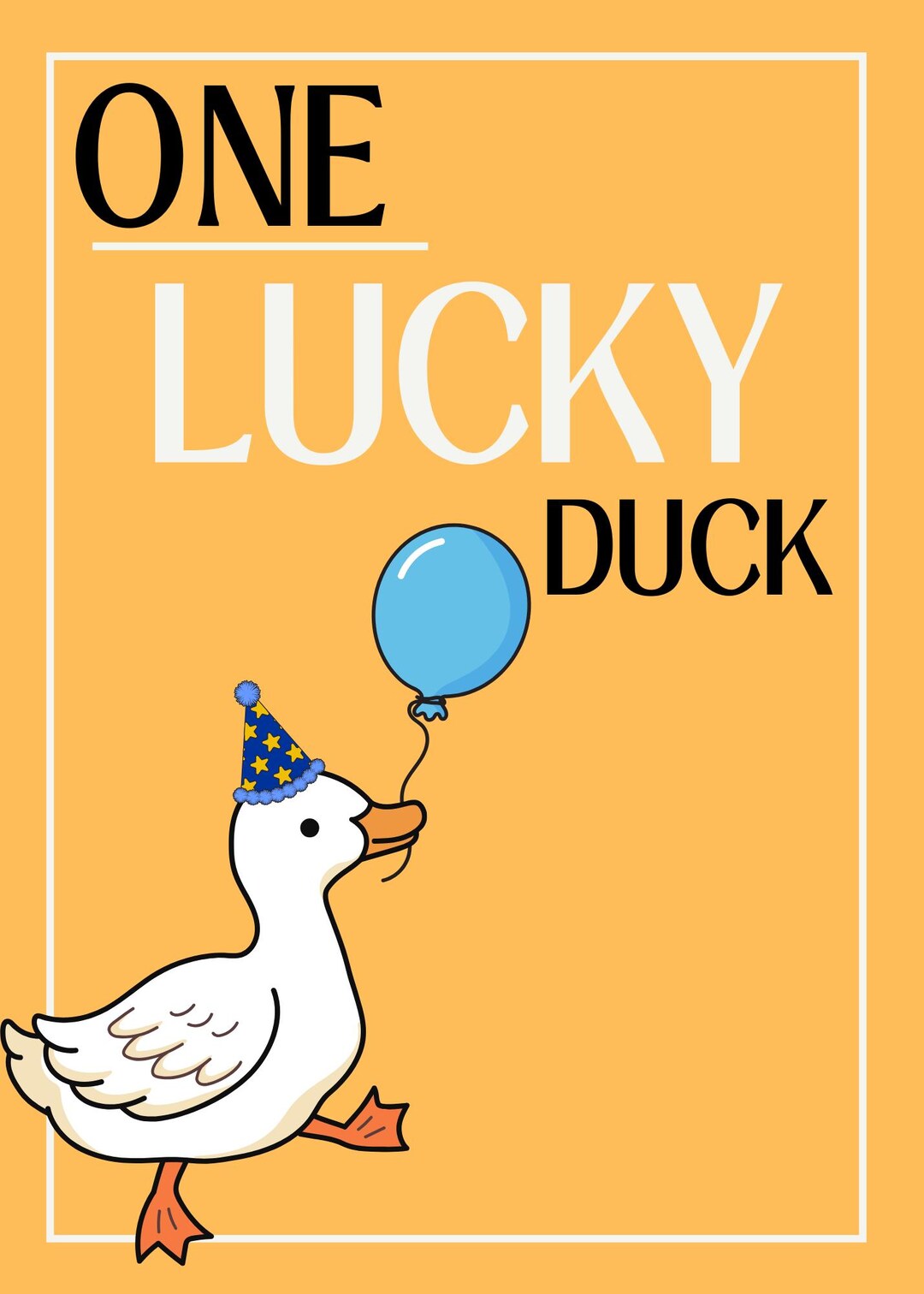 ONE Lucky Duck- Template - Etsy