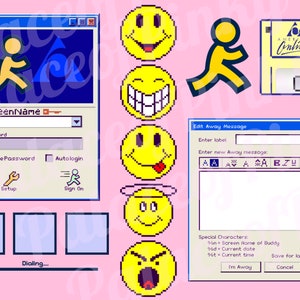 Instant Messenger Retro Computer Clip Art Bundle Images Original ...