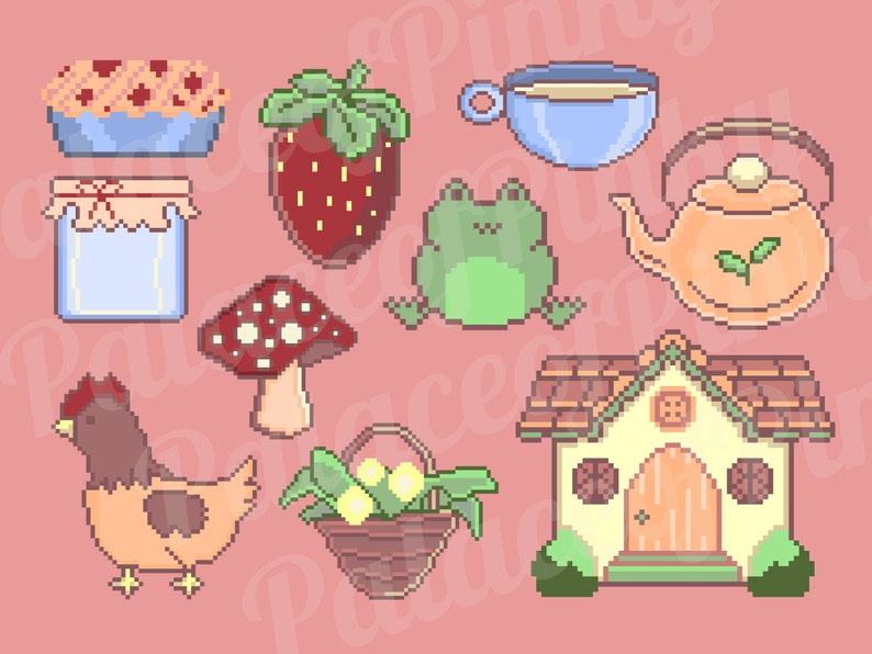 Cottagecore Clip Art Images Cottage Core Icons Twitch - Etsy