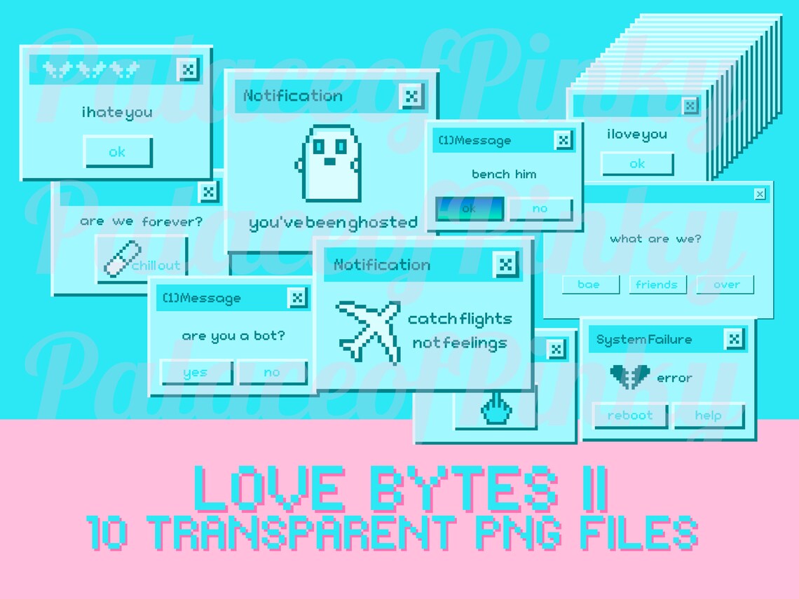 Love Meme Retro Windows Clip Art Bundle Images Twitch Assets Clipart ...