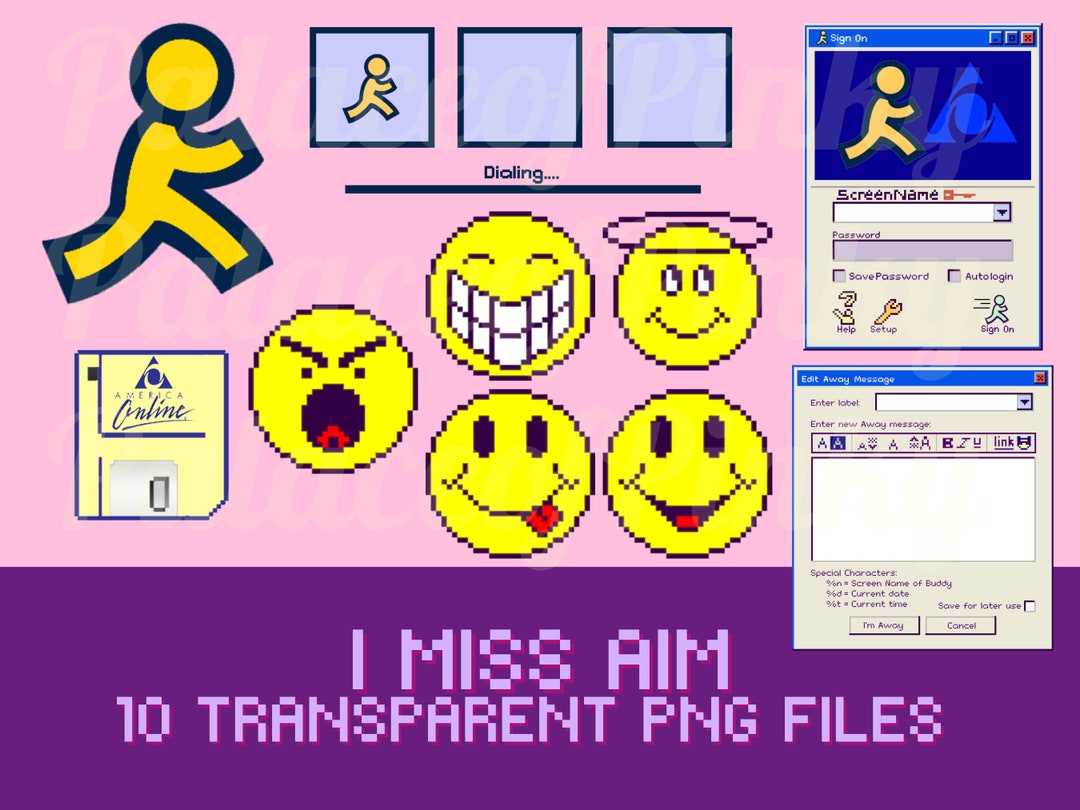Instant Messenger Retro Computer Clip Art Bundle Images Original ...
