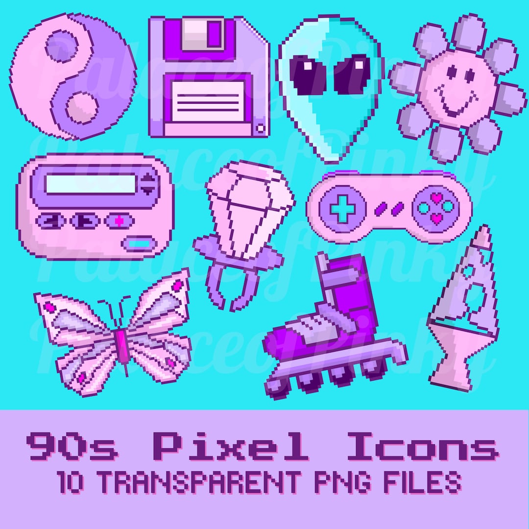 90s Clipart | Retro Digital Icons | Pixel Clip Art | for 90's Parties ...