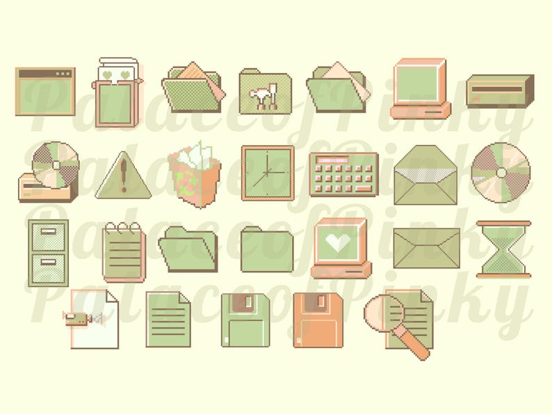 Retro Windows Icons Clip Art Images | Earth Tones | Twitch Assets ...
