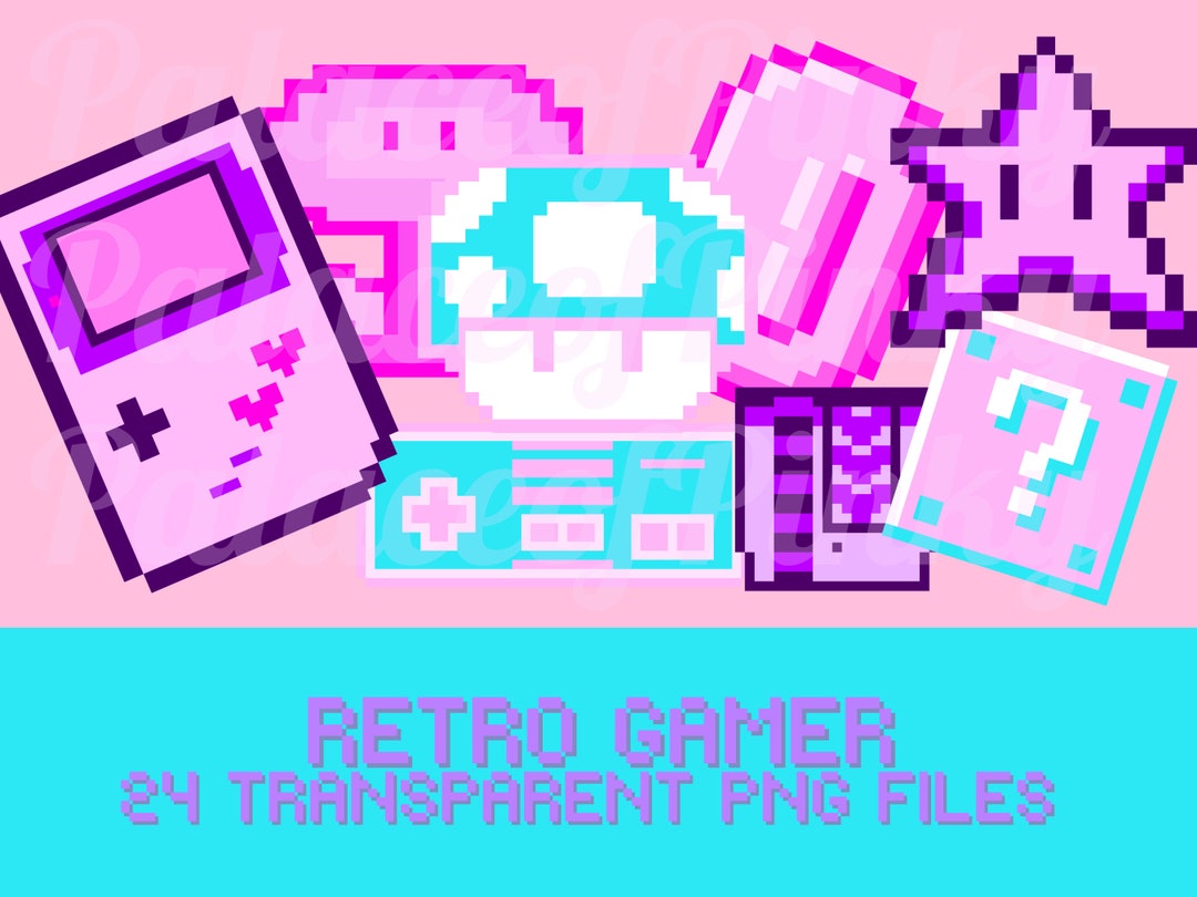 Retro Gamer Pixel Clip Art | Twitch Assets | Kawaii Clipart | Planner ...