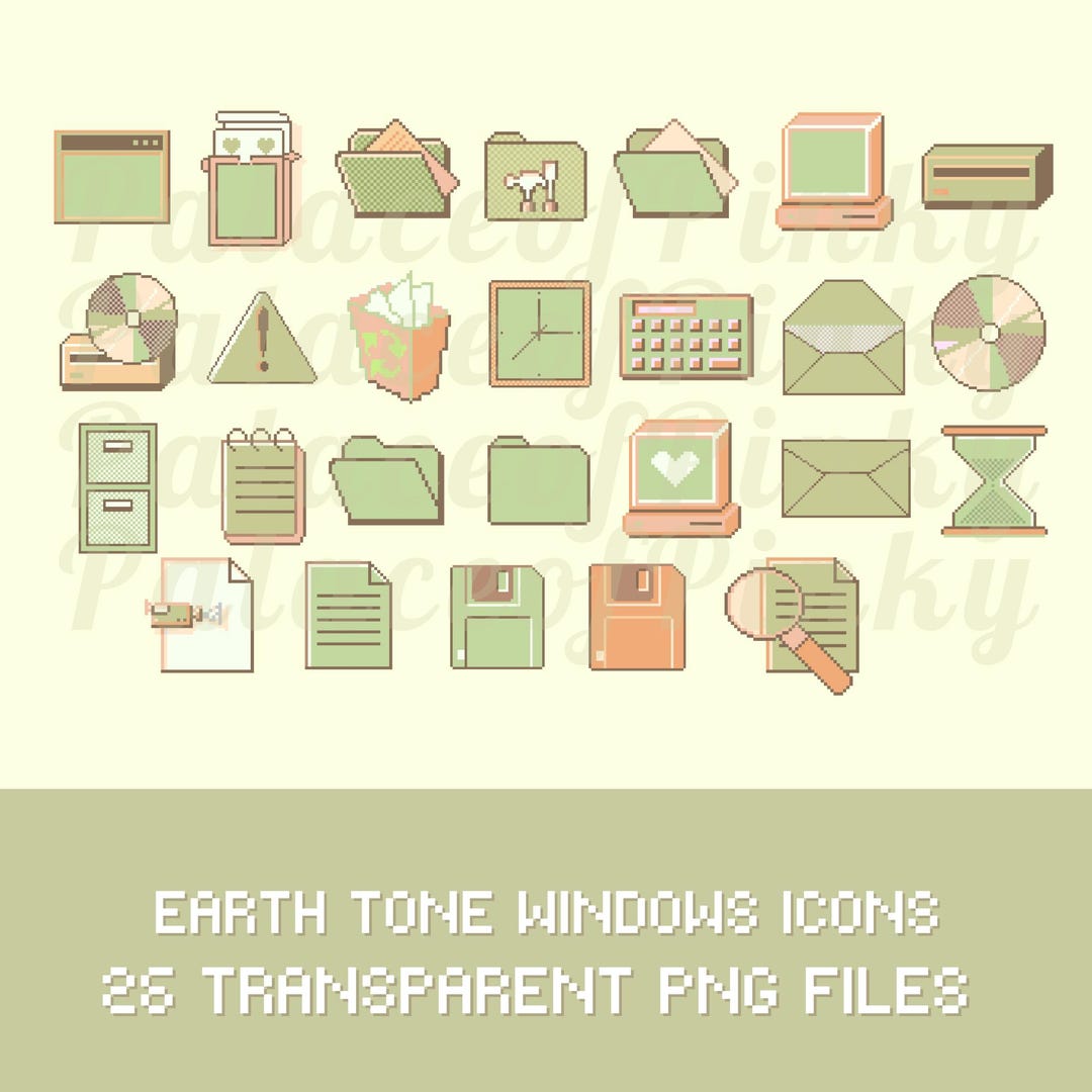 Retro Windows Icons Clip Art Images | Earth Tones | Twitch Assets ...
