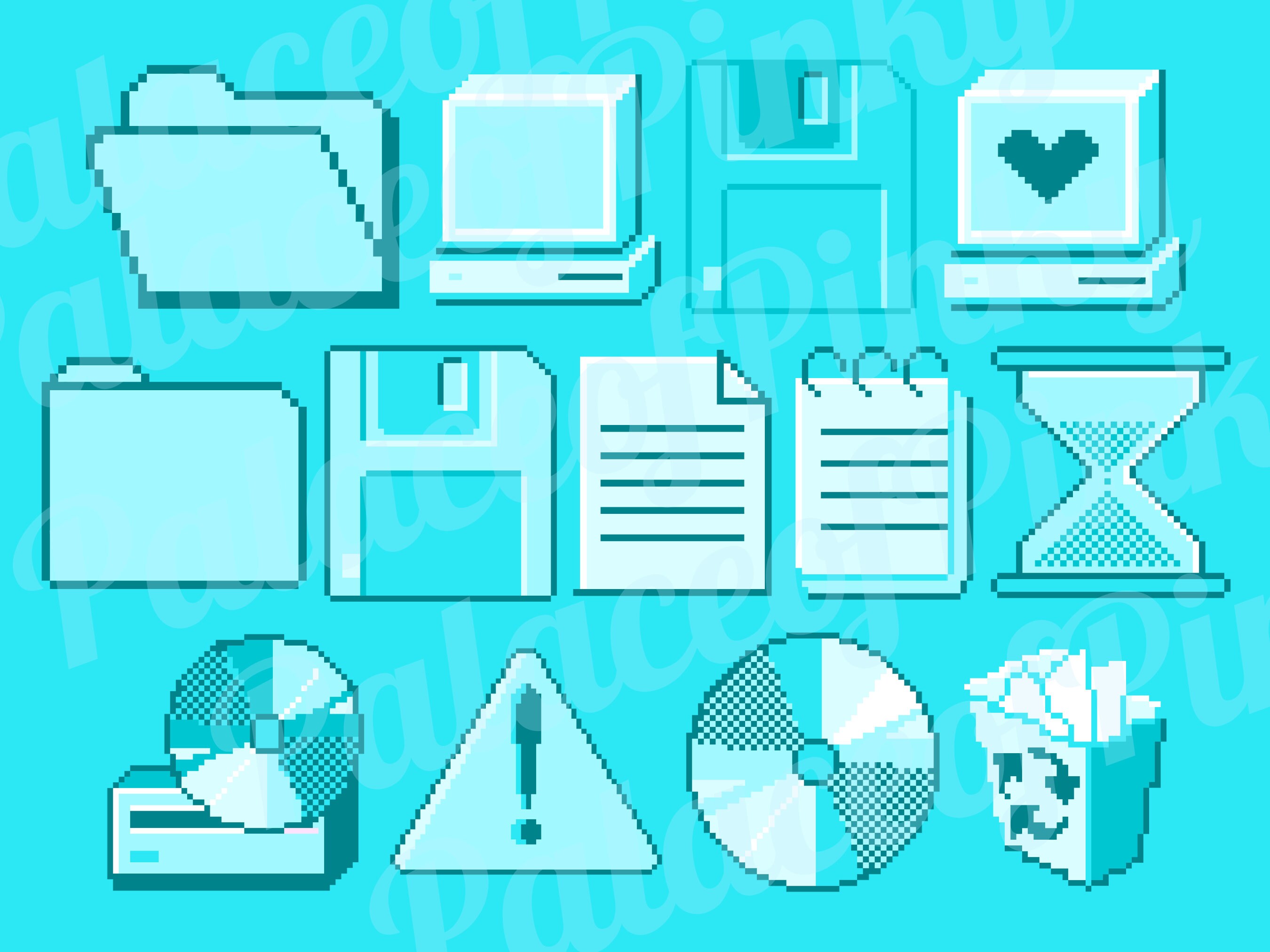 Retro Windows Icons Clip Art Bundle Images | Twitch Assets | Cute ...