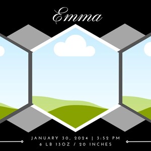 Facebook Cover Photo Birth Announcement Black - Etsy