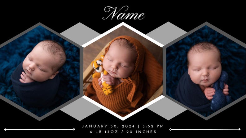 Facebook Cover Photo Birth Announcement Black - Etsy