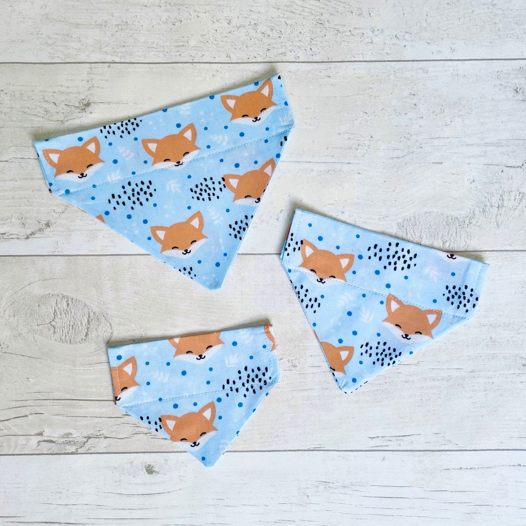 Baby Blue Fox Print Bandana for Dogs - Etsy UK