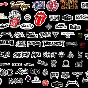 Music Lover Stickers, Edgy Rock & Roll Stickers, Retro Band Logo ...