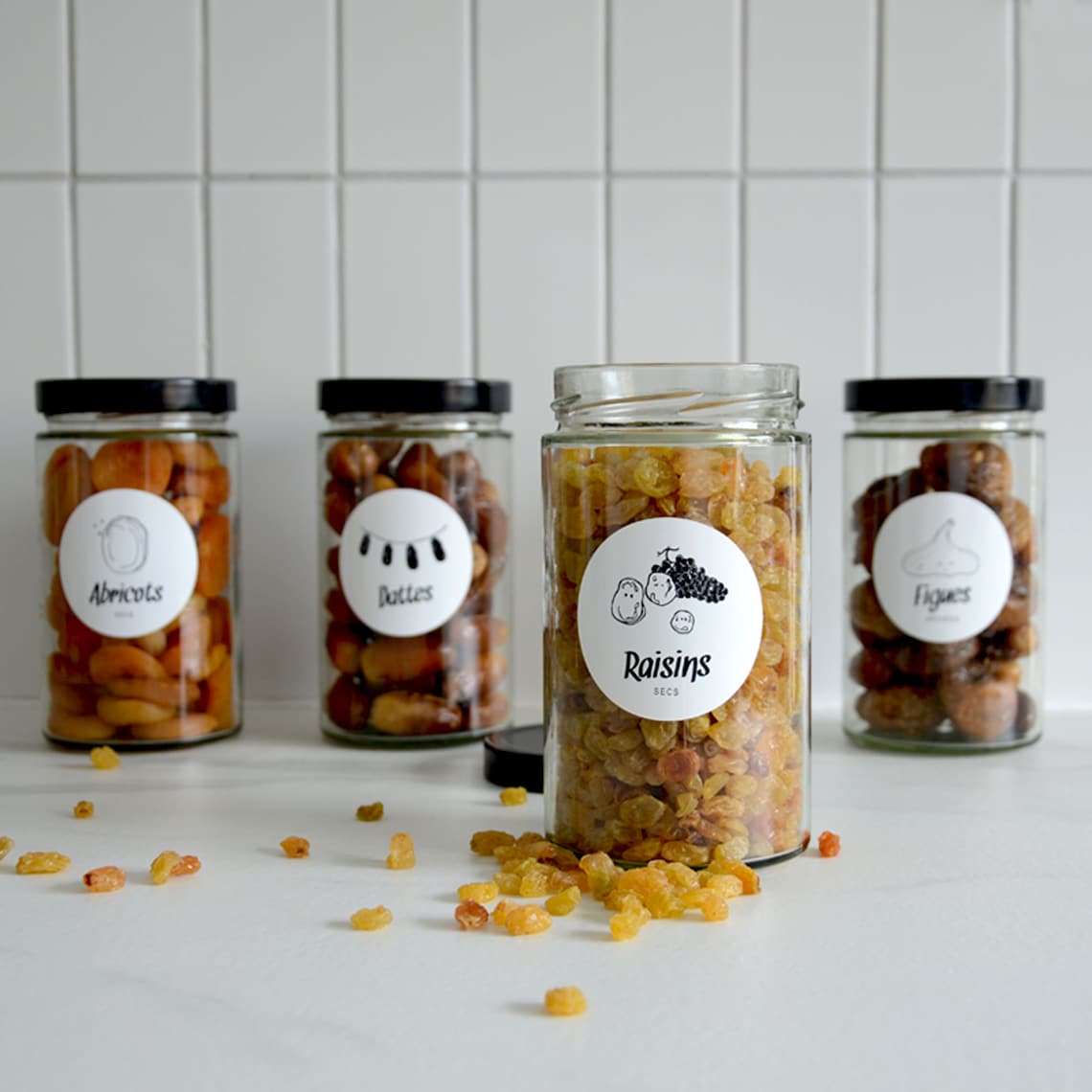 Labels Jars Dried Fruits / Graphic & Minimalist Organization - Etsy UK