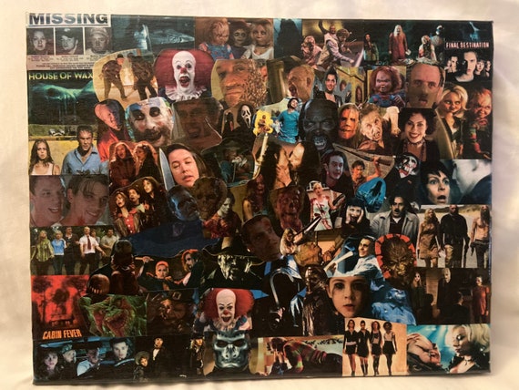 Horror Movie Collage Canvas 1990 2009 | Etsy
