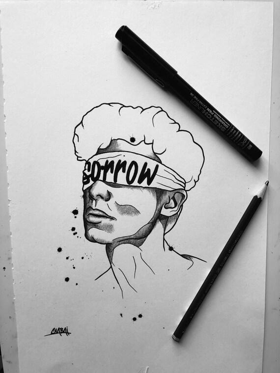 SORROW A4 Original Drawing - Etsy