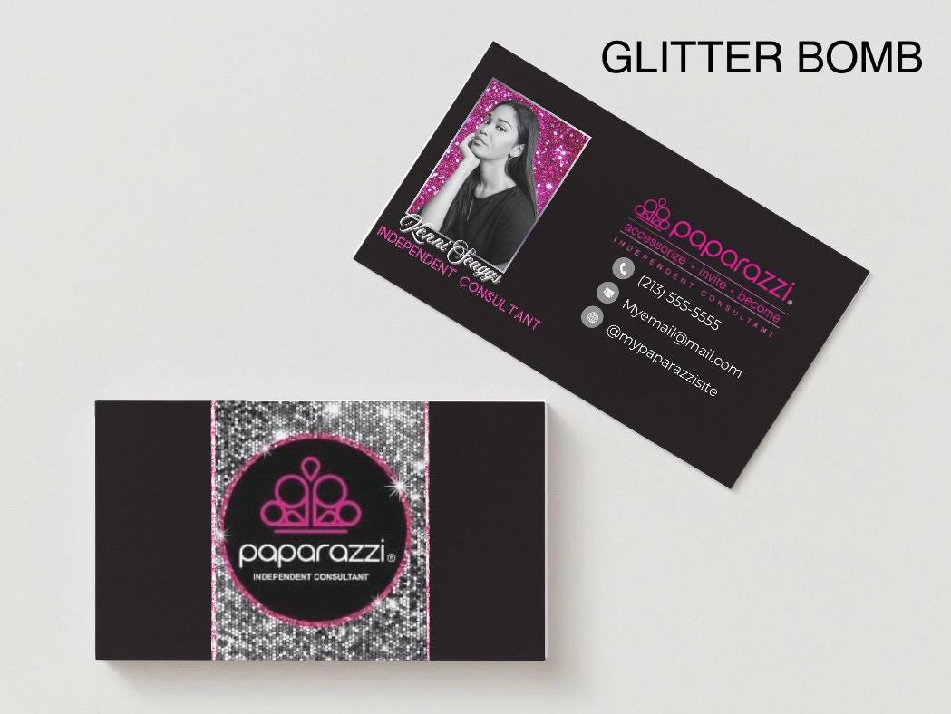 Paparazzi Accessories Business Cards – Houndstooth, Flower, Pink+black ...