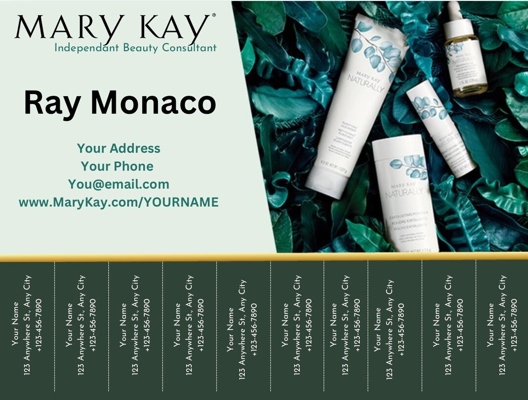 Mary Kay Green Leaves Flyer – Editable Canva Template | Modern & Fun ...