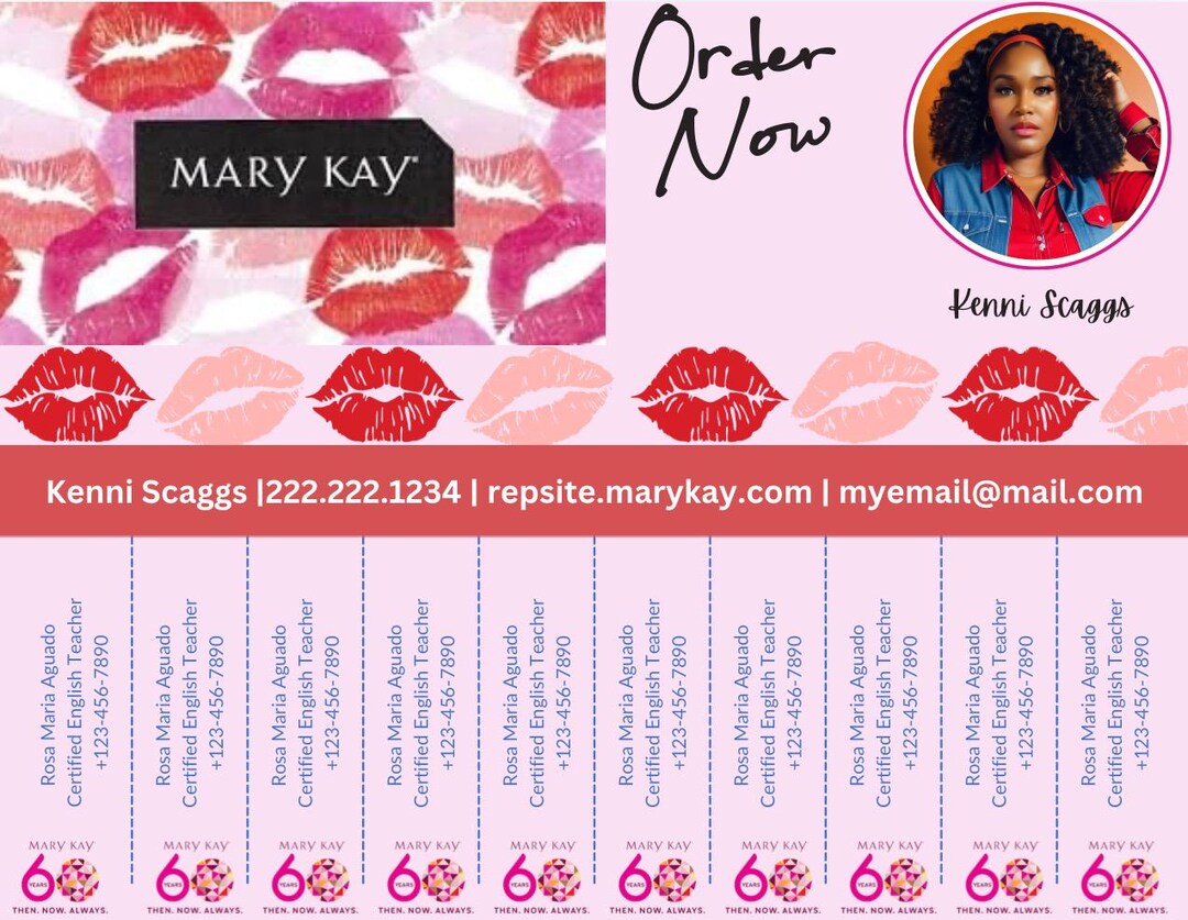 Mary Kay Kisses Tear off Flyer | Customizable Marketing Flyer for Mary ...