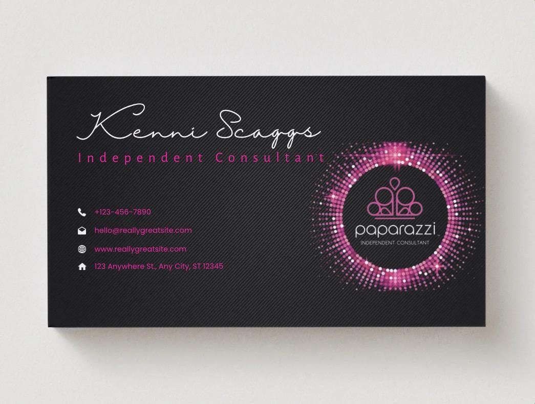 Paparazzi Accessories Business Cards – Houndstooth, Flower, Pink+black ...