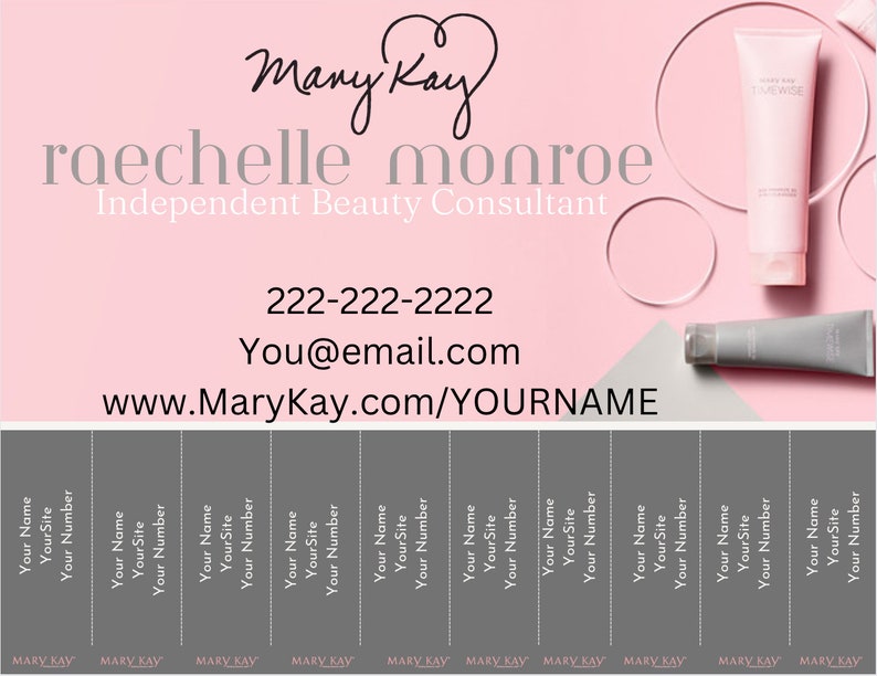 Mary Kay Pink Tear-off Flyer – Editable Digital Download | Fun ...