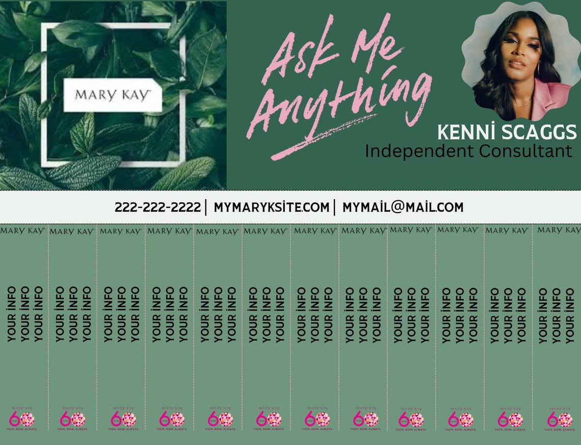 Mary Kay GREEN LEAF Tear off Flyer - Etsy