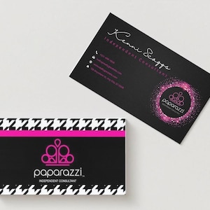 Paparazzi Accessories Business Cards – Houndstooth, Flower, Pink+black ...