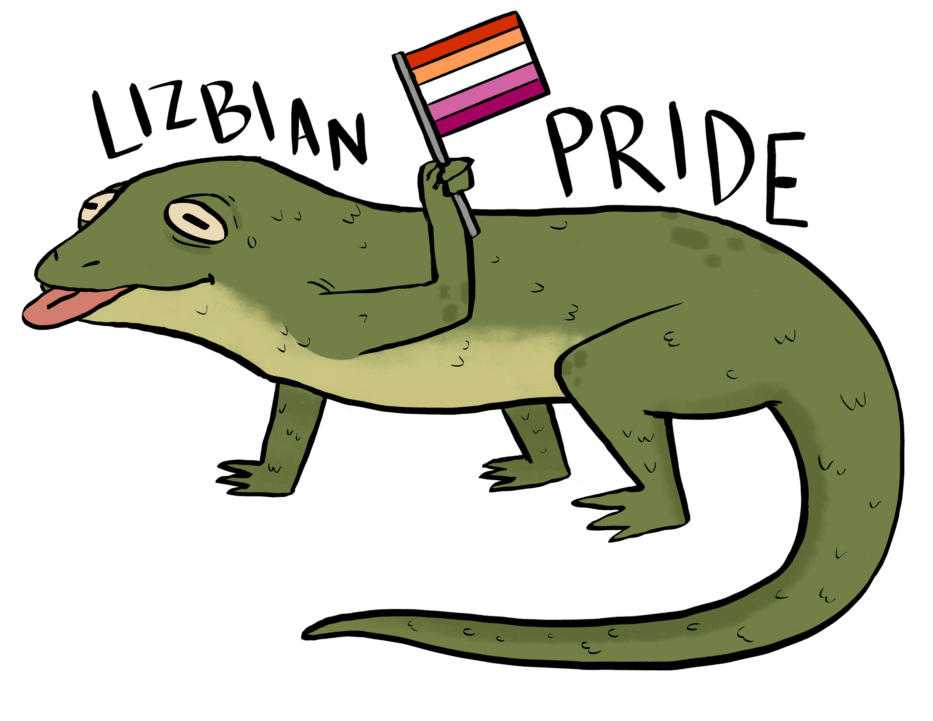 Lizard Lesbian Pride Sticker Cute WLW LGBT Sapphic Gay Woman - Etsy