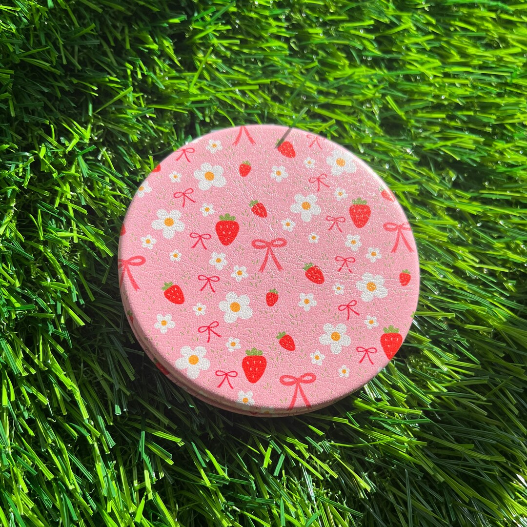 Berries 'n Bows Strawberry Compact Mirror | Cute Cottagecore Pocket ...