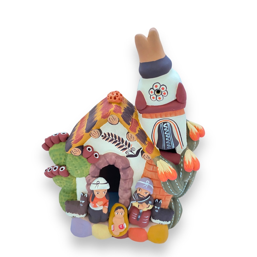 Mexican Nativity Scene in Church 1 Block 8x7x2 - Etsy