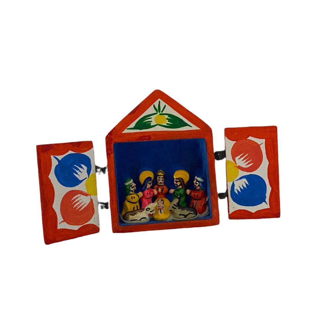 Small Retablo Nativity Scene 3 Tall Folk Art, Christmas Decor ...