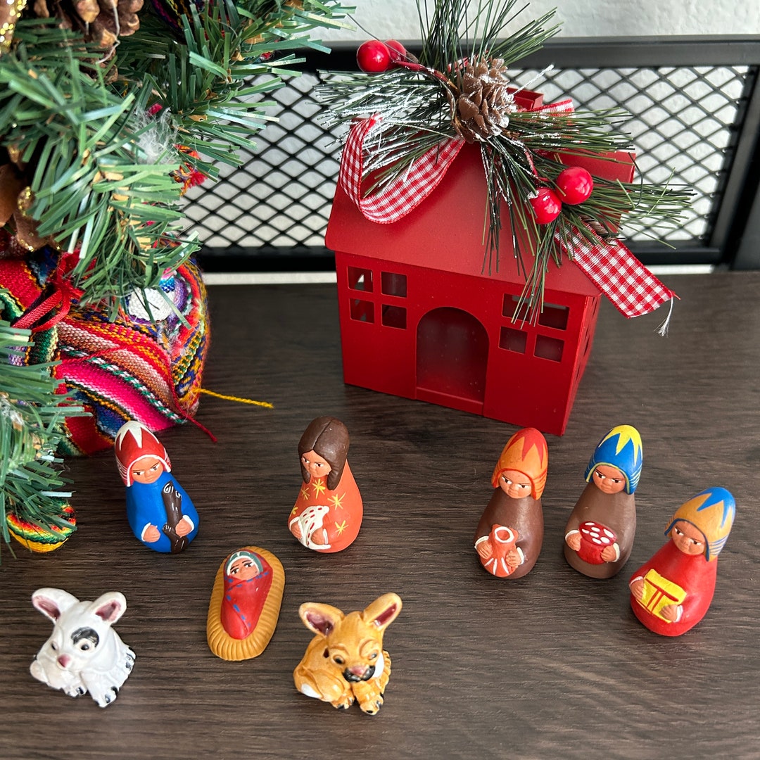 Tiny Peruvian Nativity Scene Christmas Decor 8 Pcs Set 2 Tall - Etsy