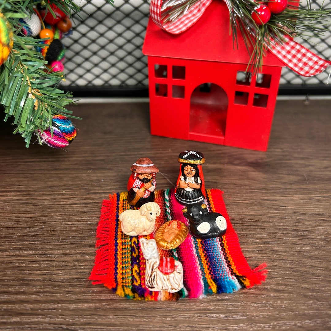 Tiny Peruvian Nativity Scene Christmas Decor 6 Pcs Set 1 Tall - Etsy