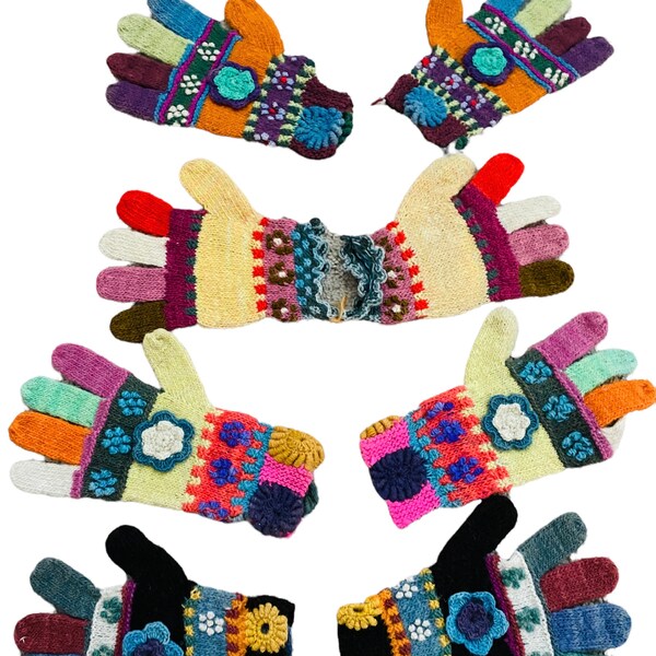 Colorful Gloves - Etsy