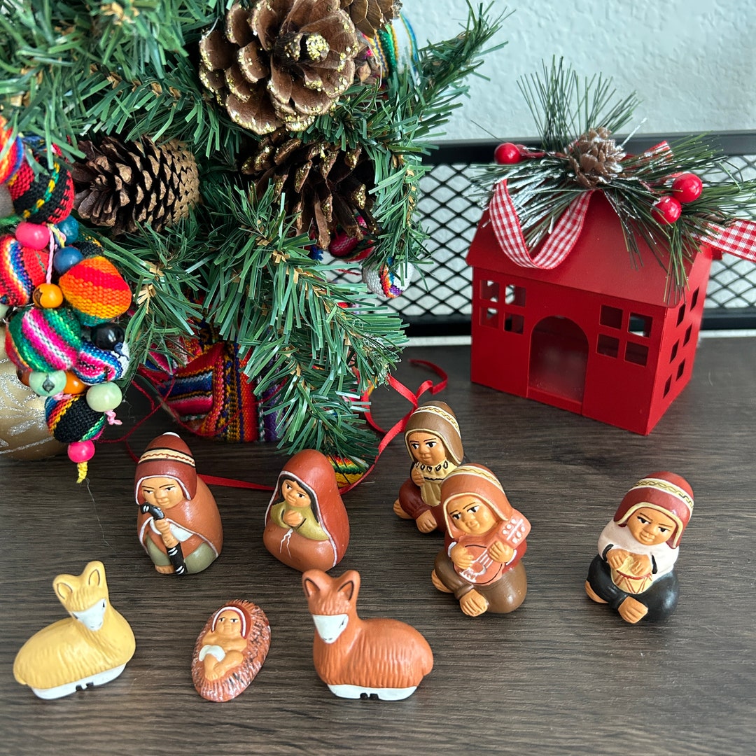 Tiny Peruvian Ethnic Nativity Scene Christmas Decor 8 Pcs Set 2 Tall - Etsy